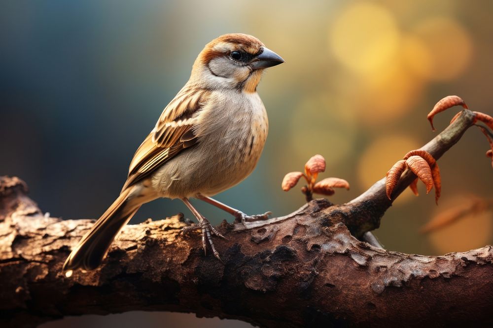 Sparrow bird animal branch. AI | Free Photo - rawpixel
