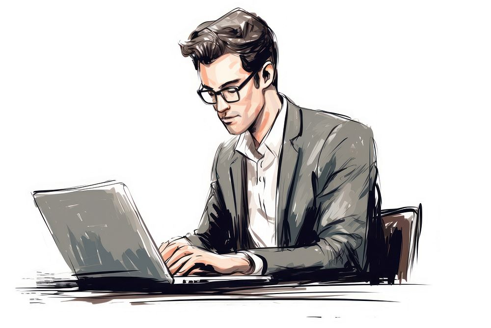 Laptop computer portrait glasses. AI | Free Photo Illustration - rawpixel