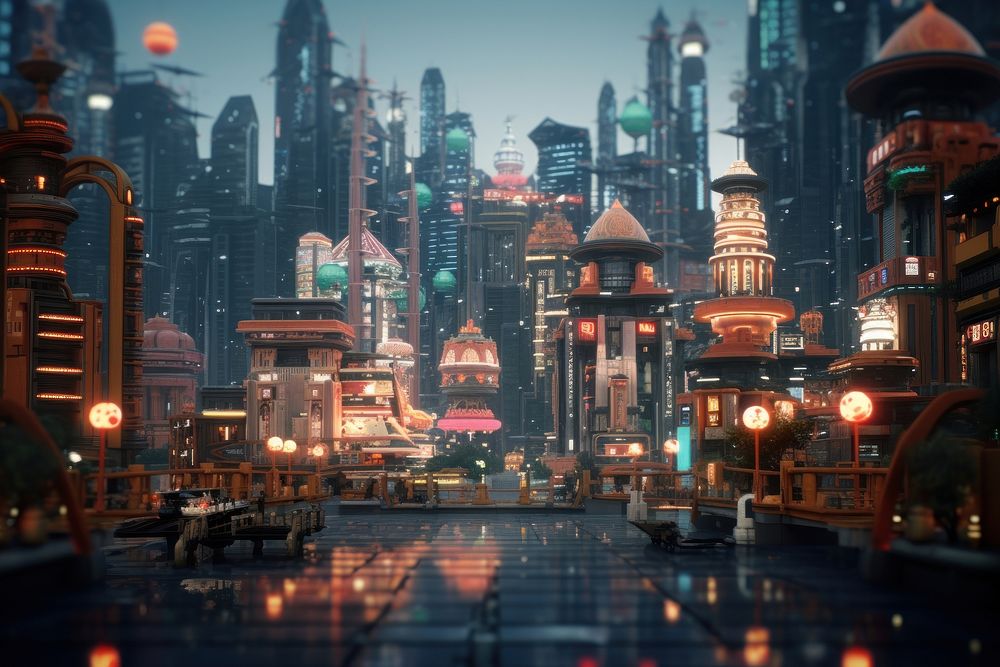 City architecture metropolis cityscape. AI | Free Photo - rawpixel