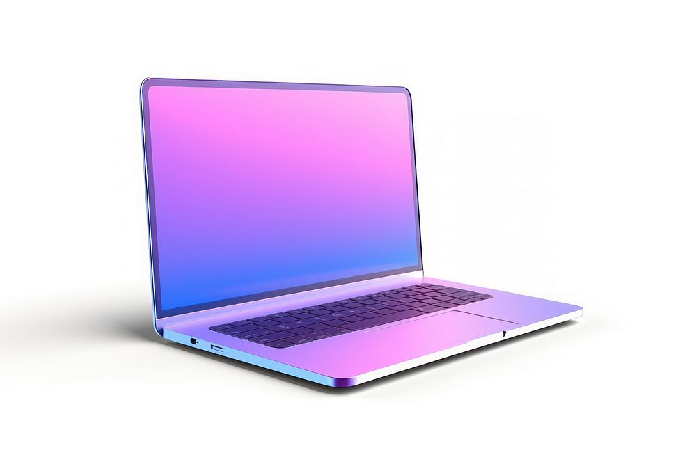 Computer laptop white background portability. | Premium Photo ...