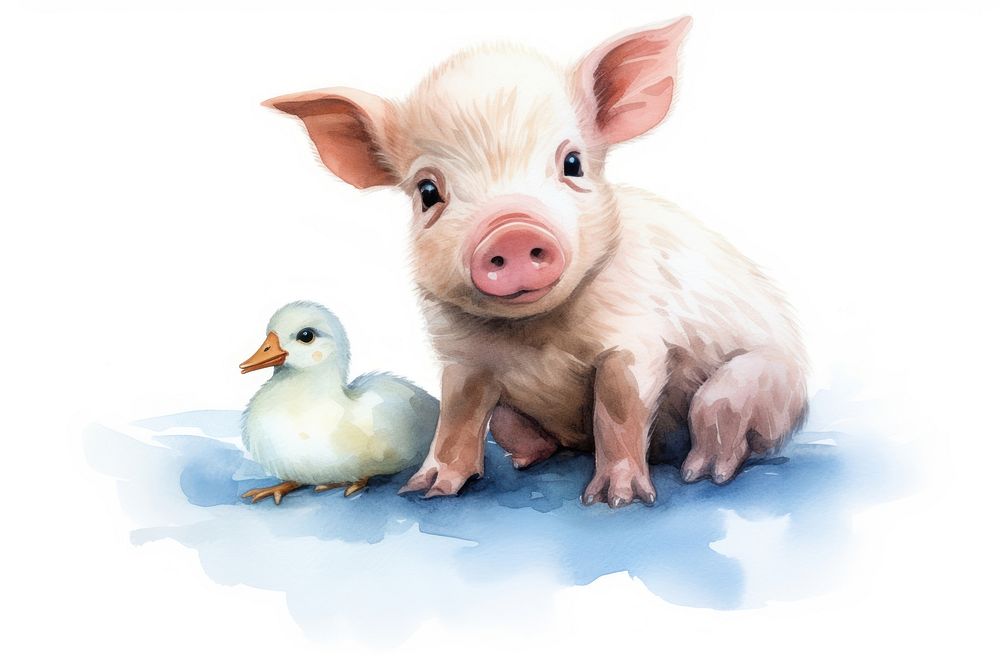 Pig cartoon animal mammal. AI | Free Photo - rawpixel