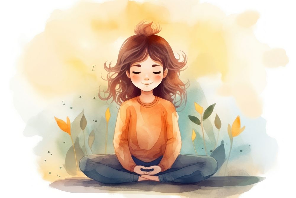 Cartoon yoga face contemplation. | Premium Photo Illustration - rawpixel