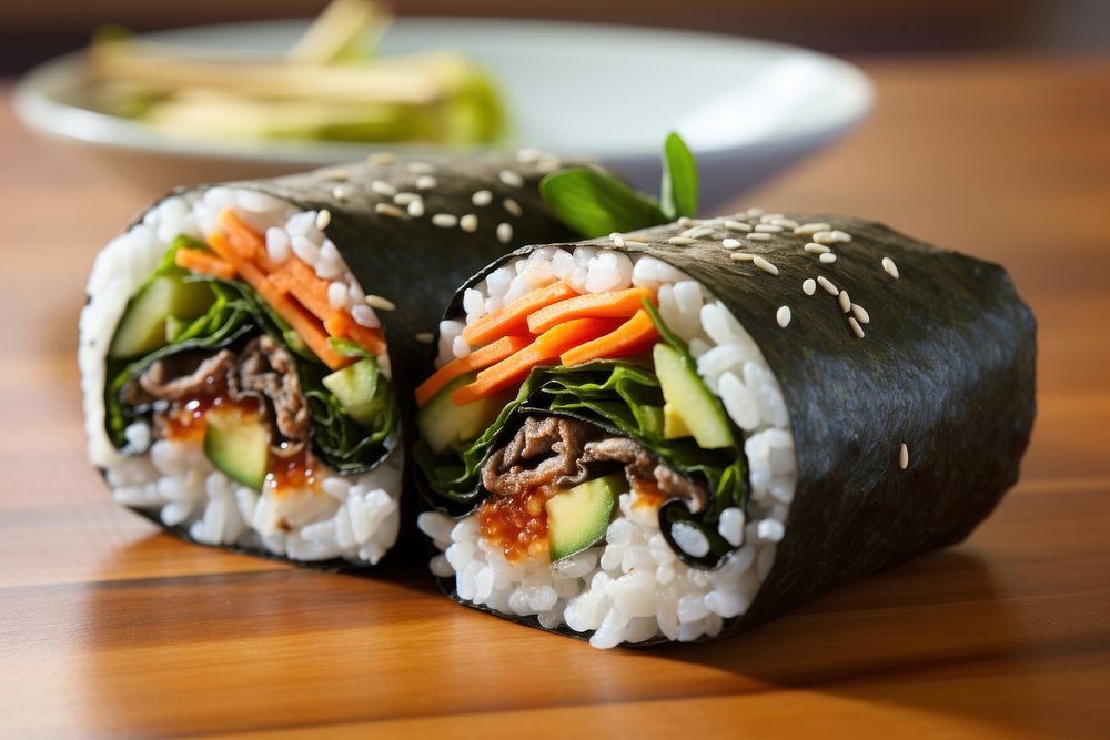 Gimbap sushi plate food | Free Photo - rawpixel