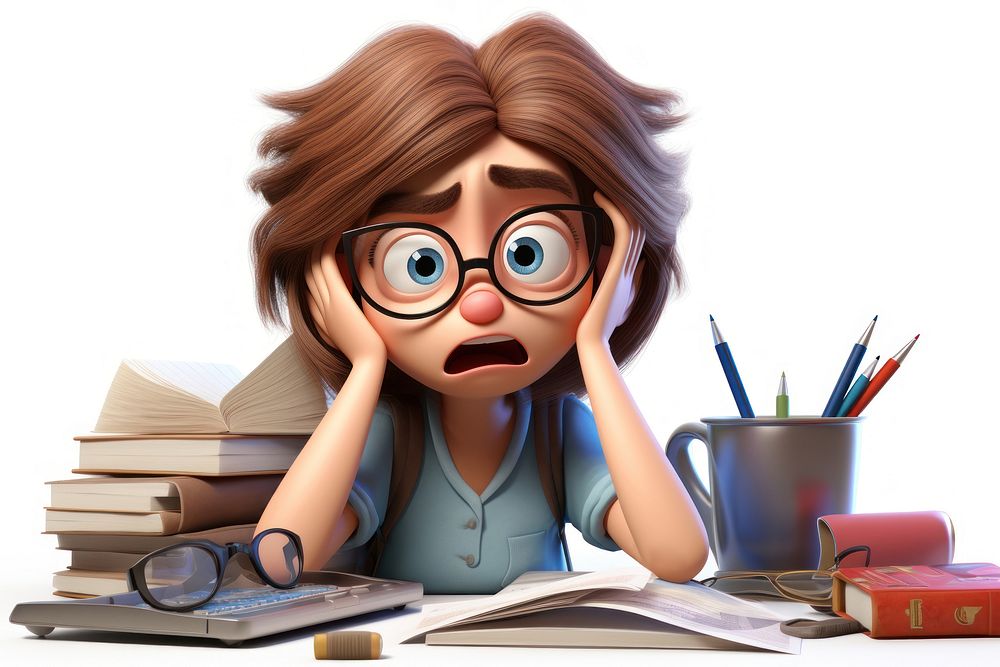 Stressed student publication portrait glasses | Premium Photo ...