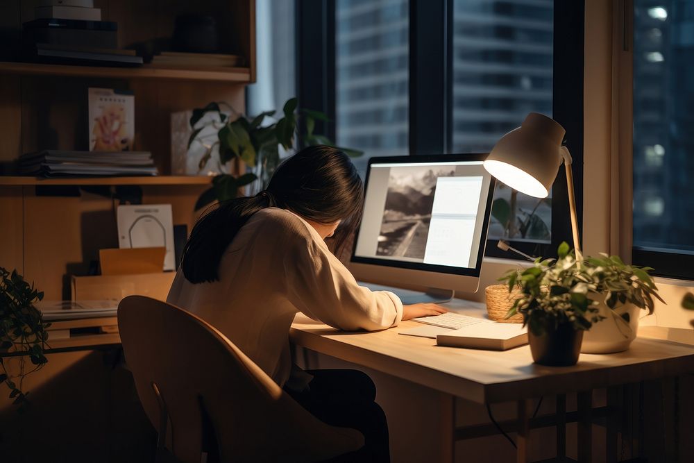 Desk furniture computer working. | Free Photo - rawpixel