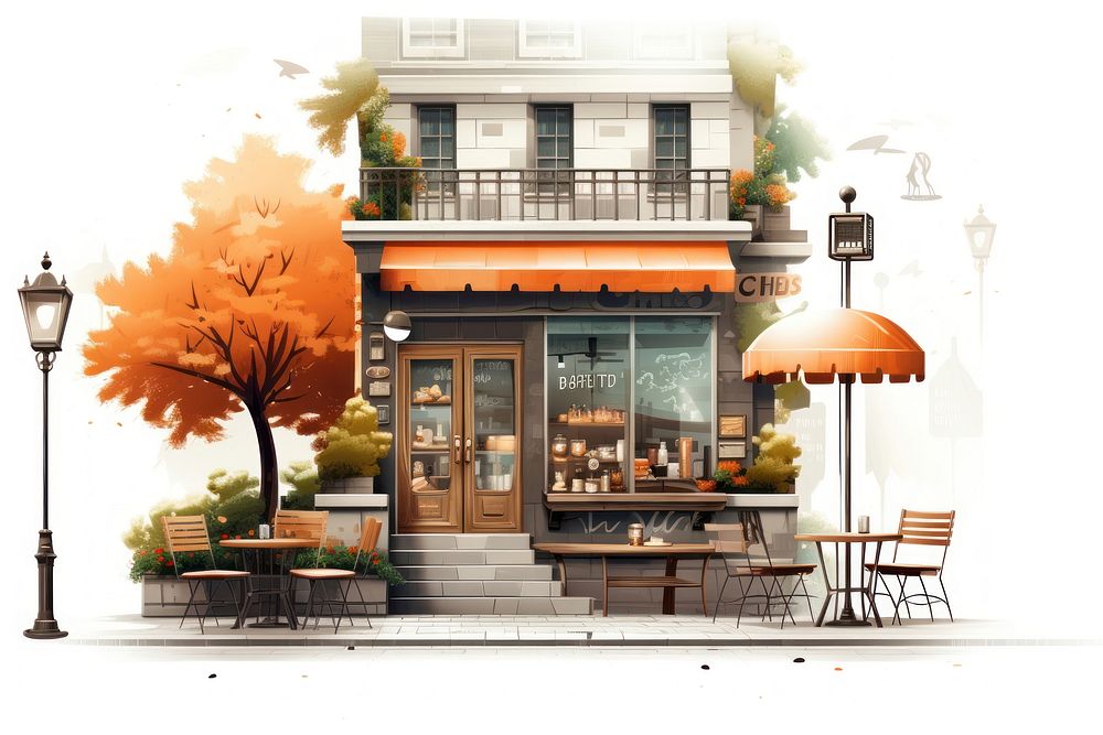 Cafe architecture restaurant building. | Free Photo - rawpixel