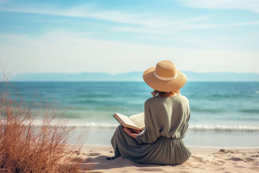 Outdoors sitting reading nature. AI | Free Photo - rawpixel