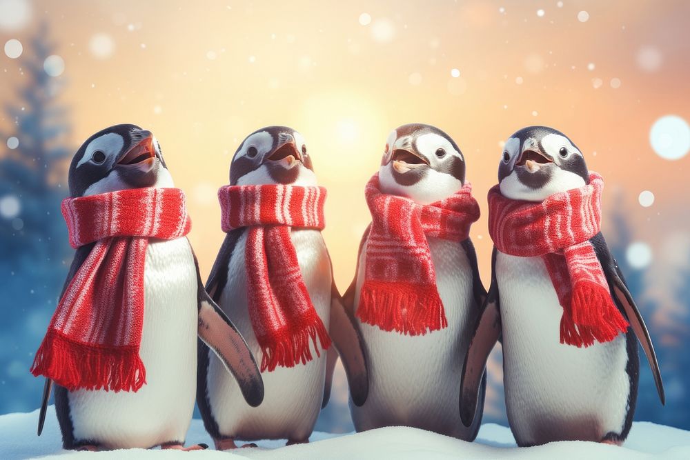 Christmas penguin animal representation. | Free Photo - rawpixel