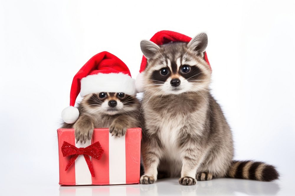 Raccoon christmas portrait mammal. | Free Photo - rawpixel