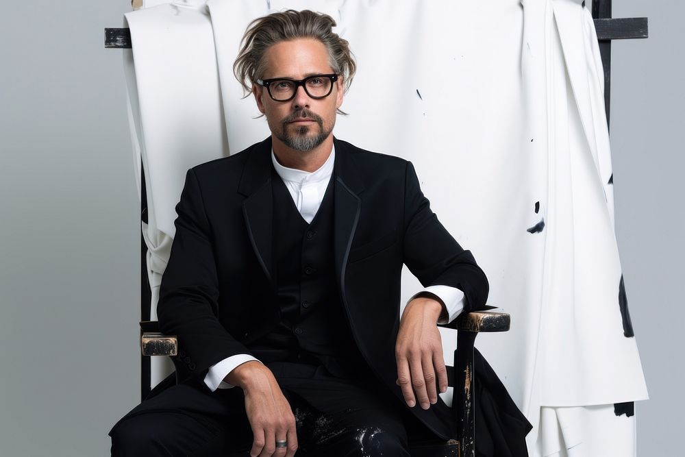 Portrait glasses sitting fashion. | Free Photo - rawpixel