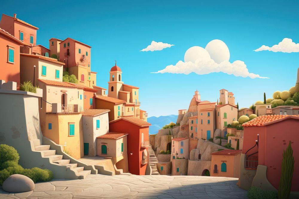 Architecture outdoors building cartoon. AI | Premium Photo Illustration ...