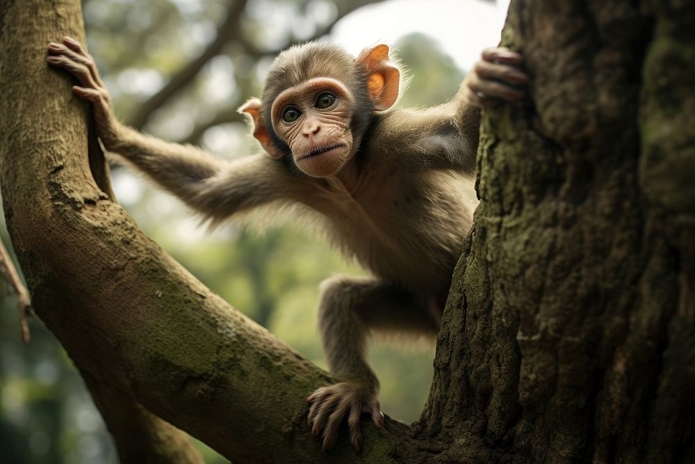Monkey wildlife climbing animal. | Free Photo - rawpixel