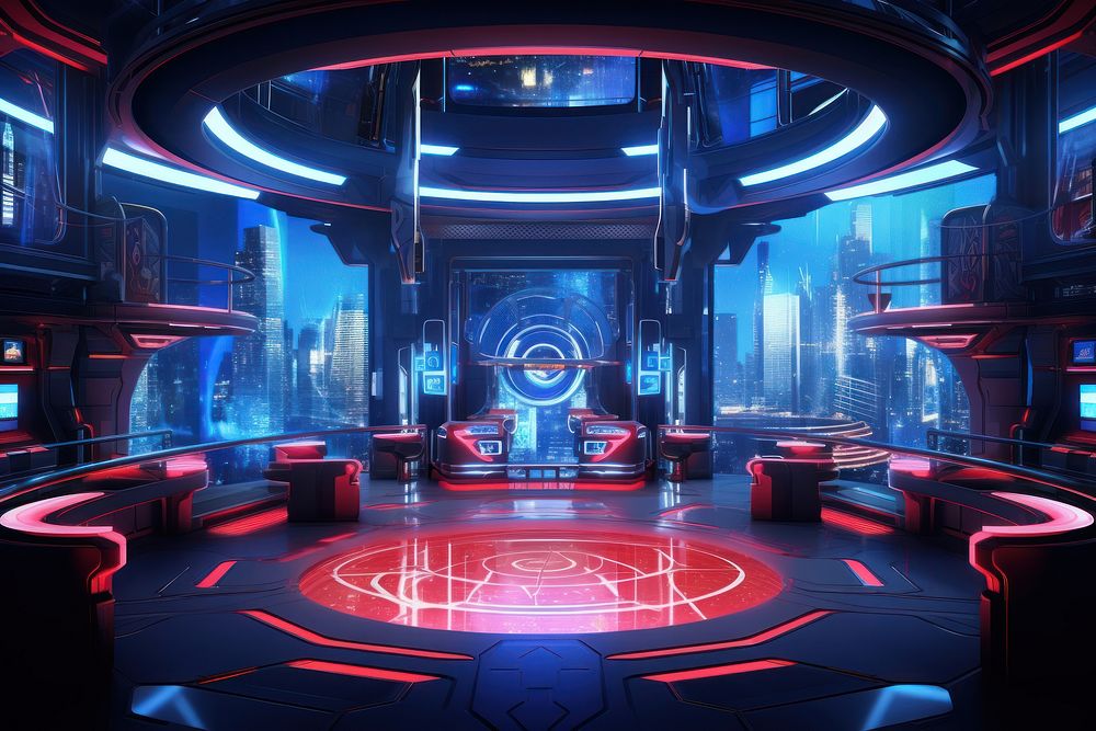 Nightclub city architecture illuminated. | Premium Photo Illustration ...