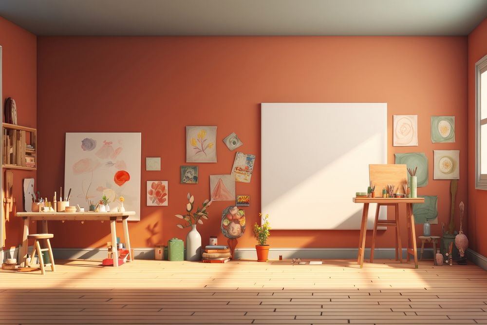 Room art architecture furniture. AI | Free Photo Illustration - rawpixel