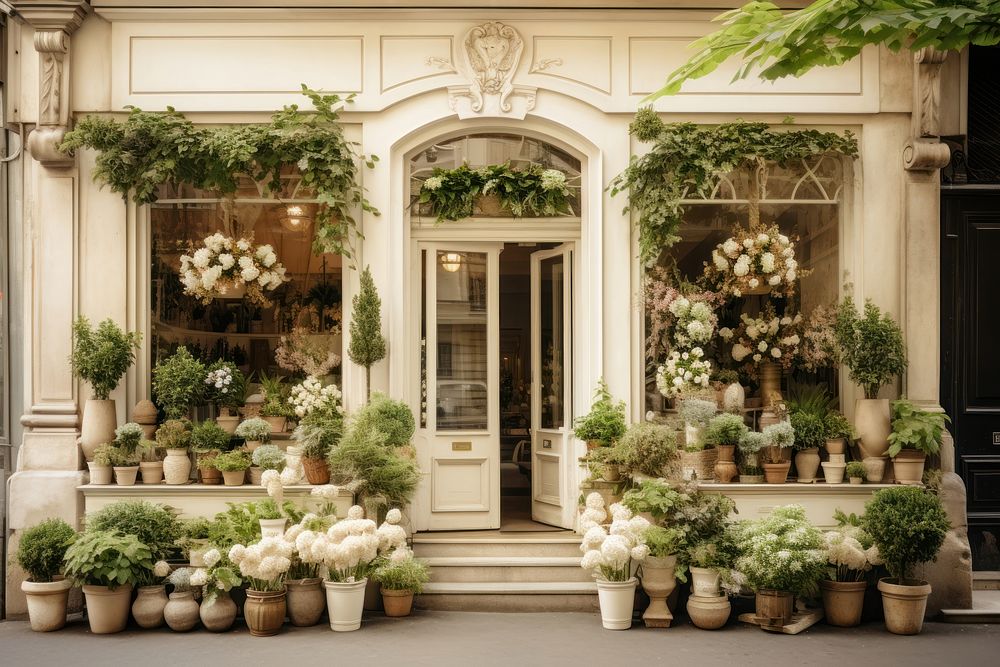 Architecture building flower plant. AI | Free Photo - rawpixel