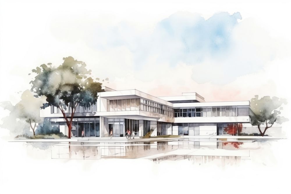 Architecture building drawing sketch. | Free Photo - rawpixel