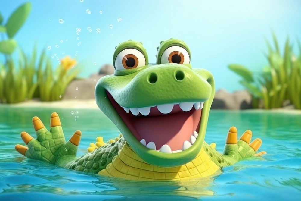 Cartoon outdoors representation amphibian. AI | Free Photo Illustration ...