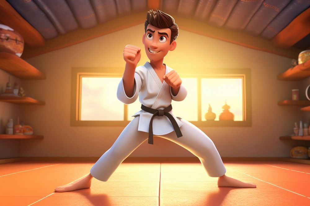 Cartoon karate sports determination | Free Photo Illustration - rawpixel
