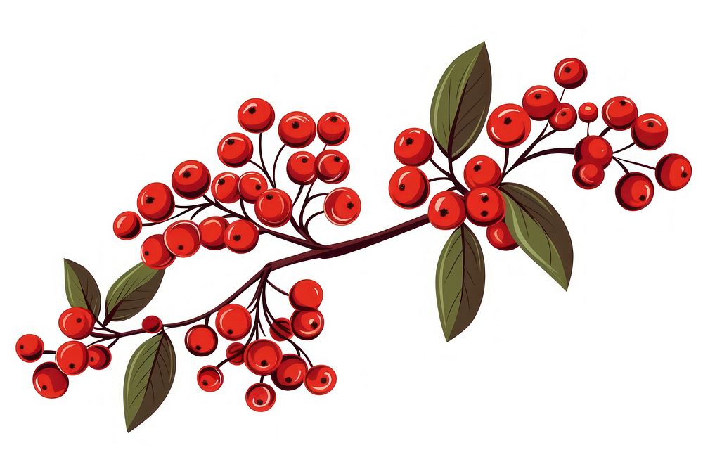 Winterberry cherry plant white background. | Free Photo Illustration ...
