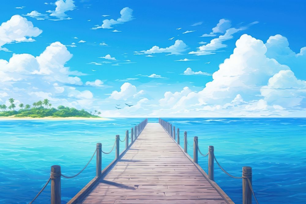 Land sea landscape outdoors. AI | Free Photo Illustration - rawpixel