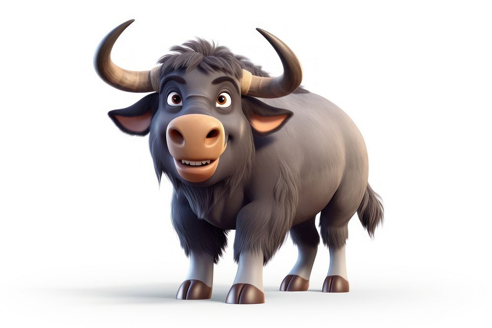 Buffalo livestock cartoon mammal. AI | Free Photo Illustration - rawpixel