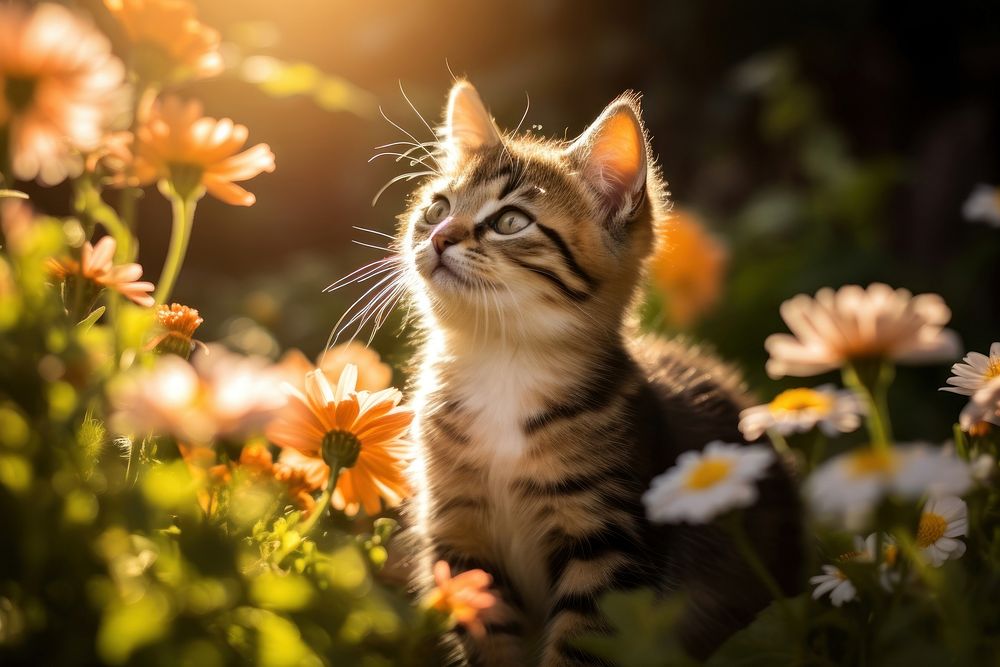 Flower outdoors animal mammal. AI | Free Photo - rawpixel