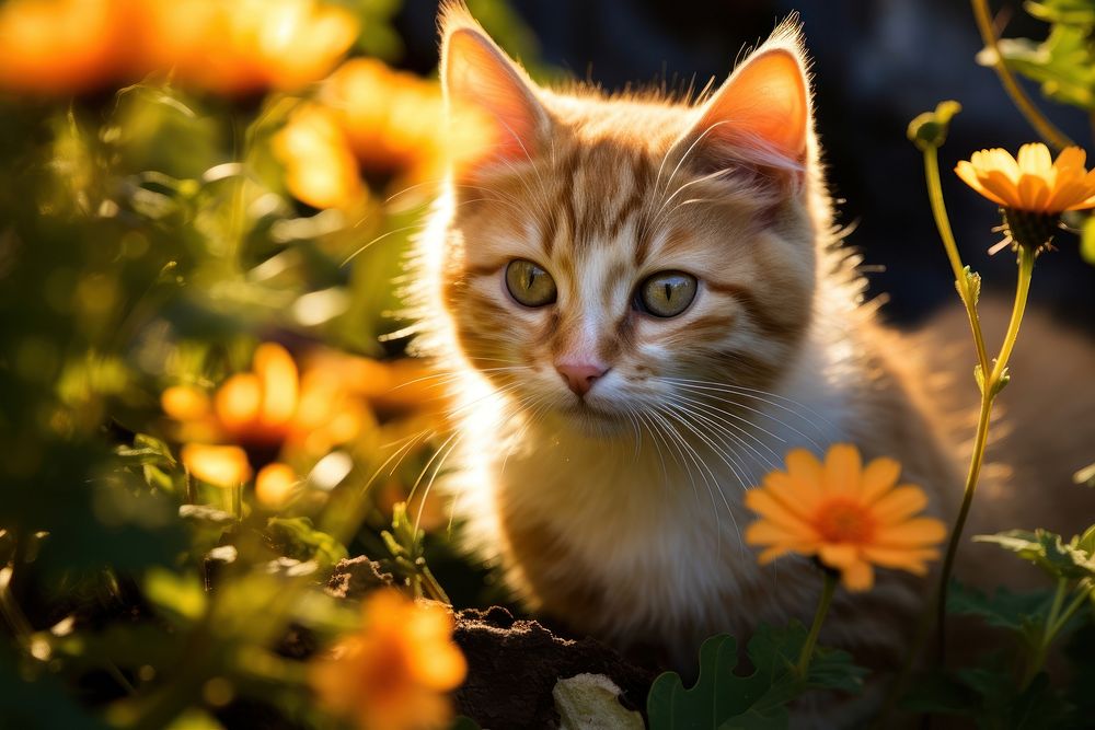 Flower outdoors animal mammal. AI | Premium Photo - rawpixel