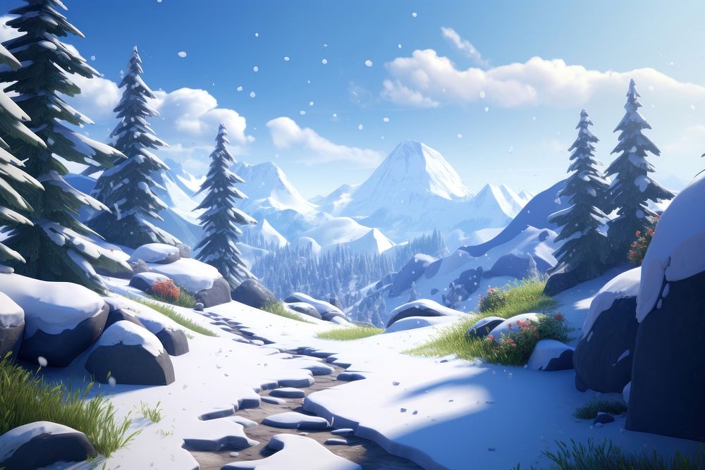 Snow landscape outdoors nature. | Free Photo Illustration - rawpixel