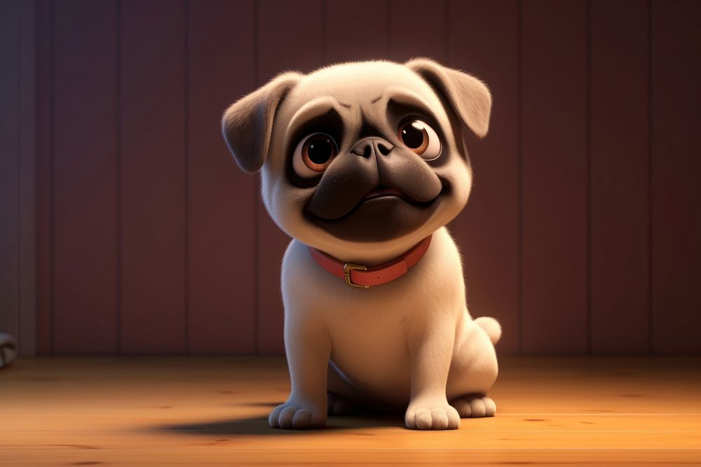 Cartoon pug animal mammal. | Free Photo Illustration - rawpixel