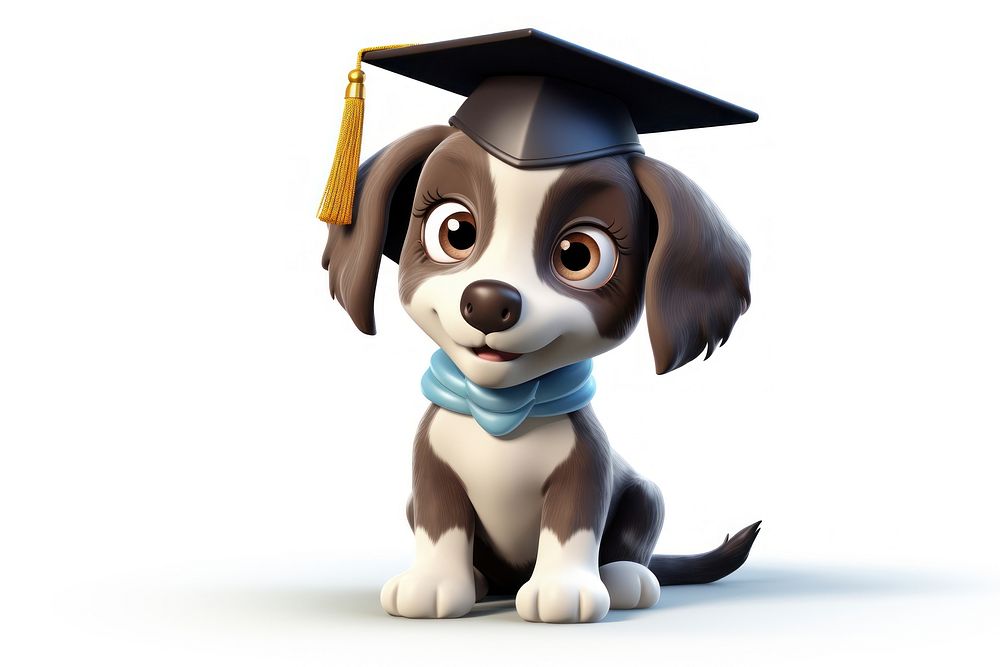 Graduation puppy cute representation. | Free Photo Illustration - rawpixel
