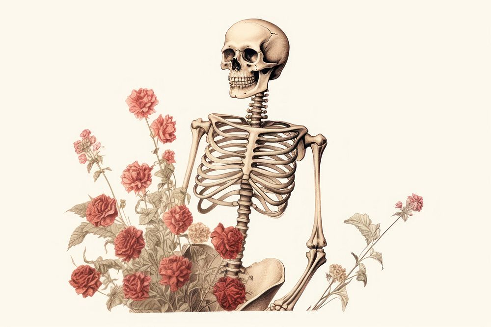 Skeleton flower representation creativity. AI | Free Photo Illustration ...