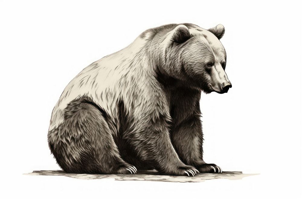 Bear wildlife drawing mammal. AI | Free Photo Illustration - rawpixel