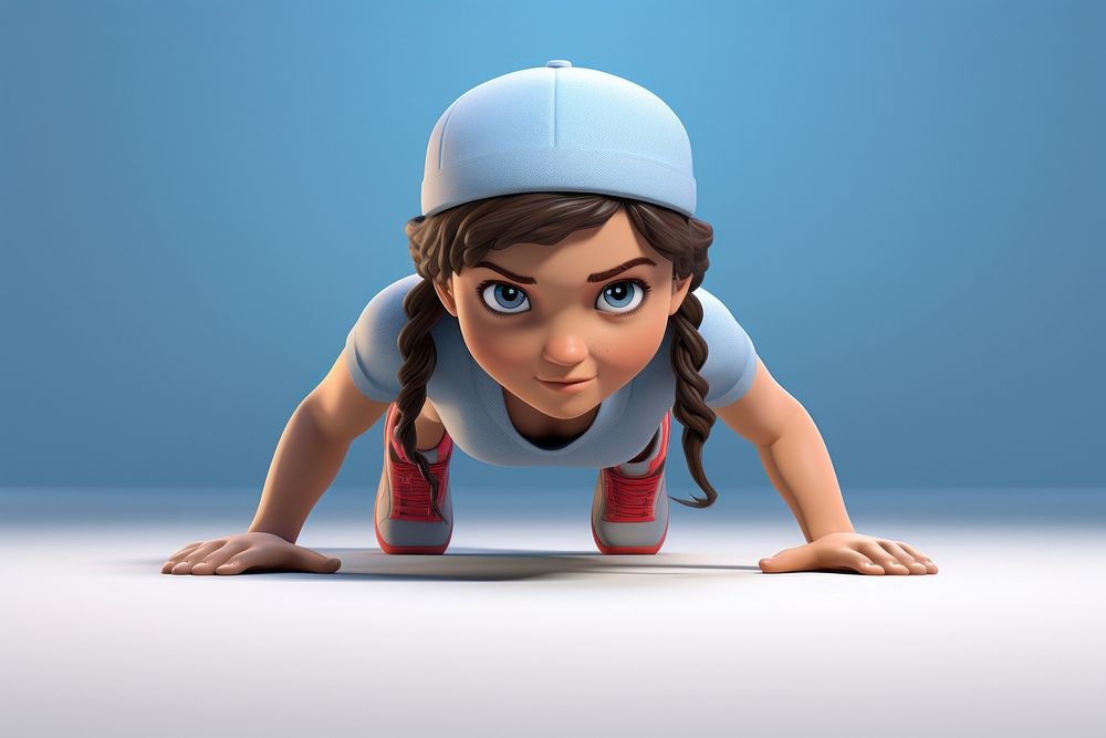 Cartoon determination exercising portrait | Free Photo Illustration ...