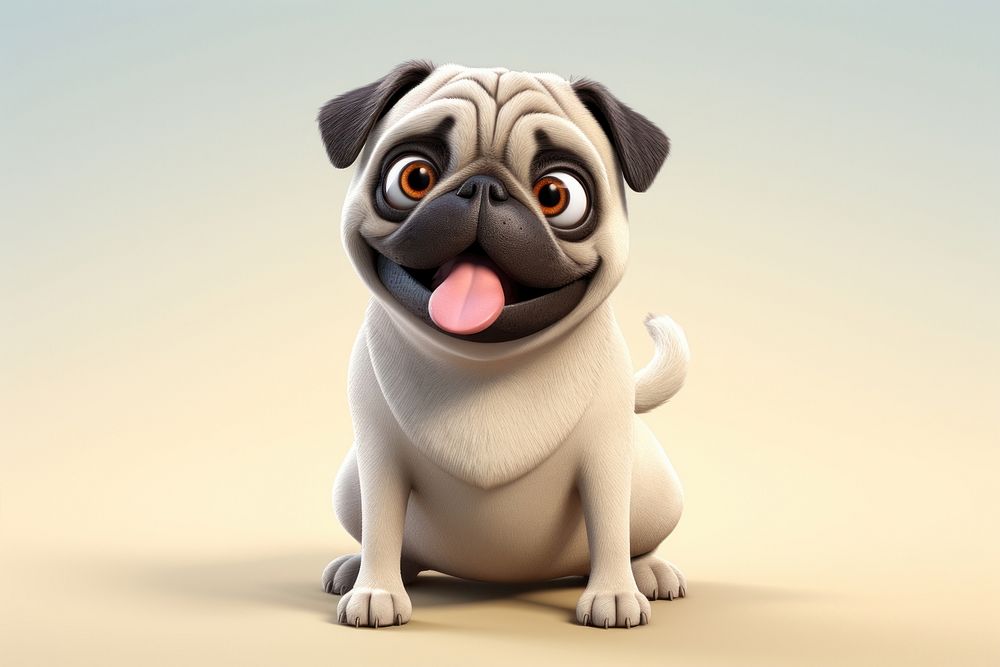 Pug cartoon animal mammal. AI | Free Photo Illustration - rawpixel