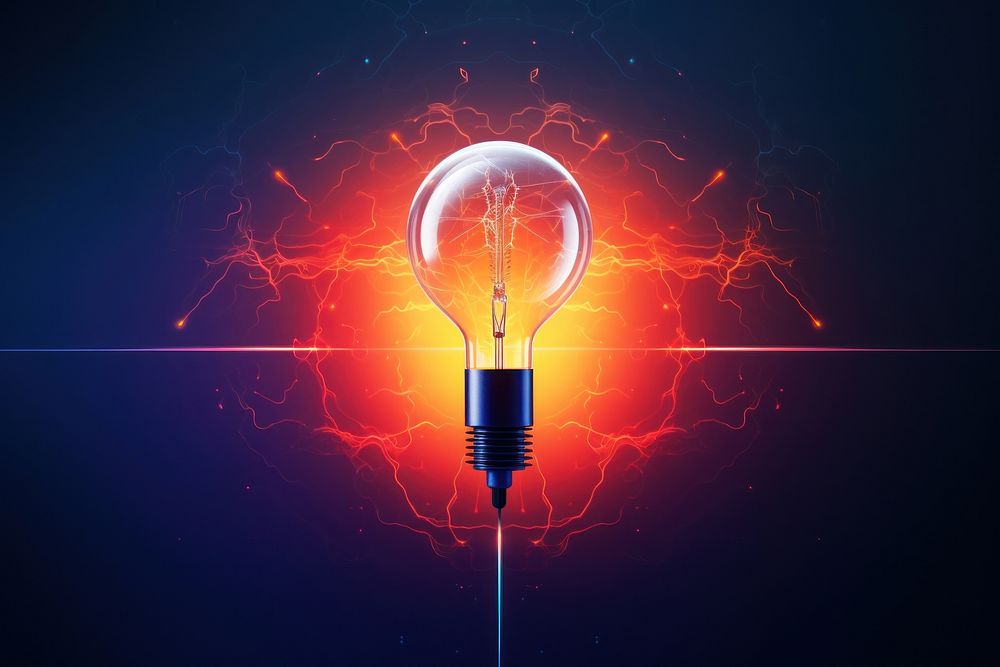 Lightbulb electricity illuminated technology. AI | Premium Photo ...