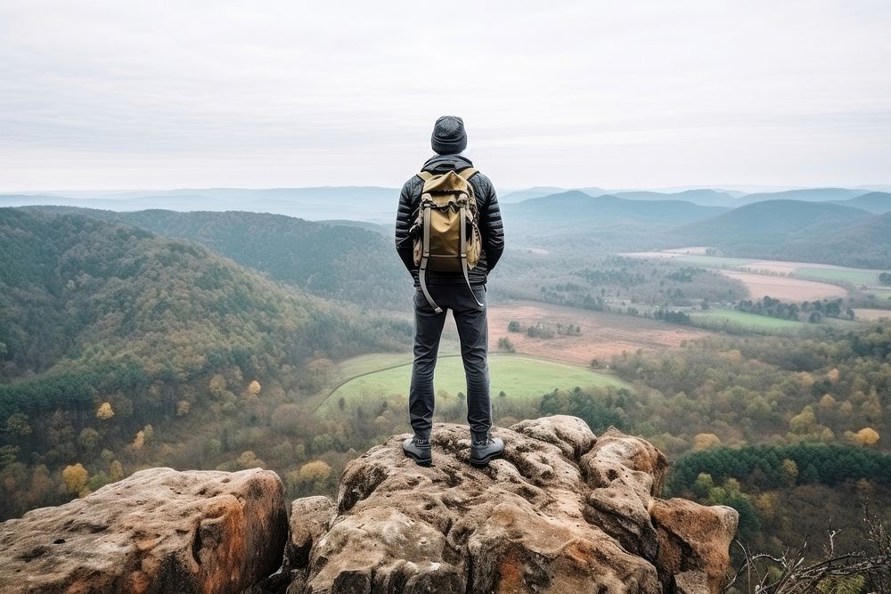 Standing nature backpacking adventure. AI | Premium Photo - rawpixel