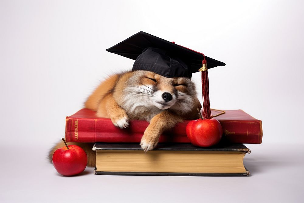 Apple graduation mammal animal. AI | Free Photo - rawpixel