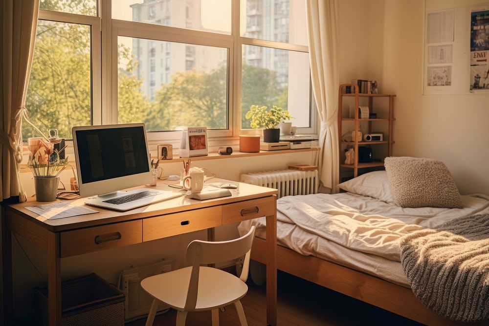 Room furniture computer bedroom. AI | Premium Photo - rawpixel