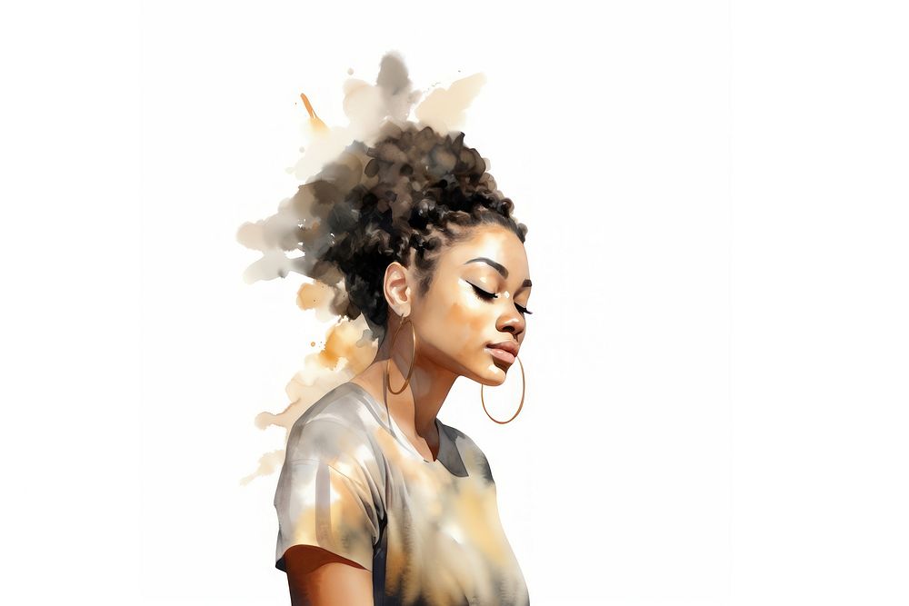 Portrait adult women white background. | Premium Photo Illustration ...