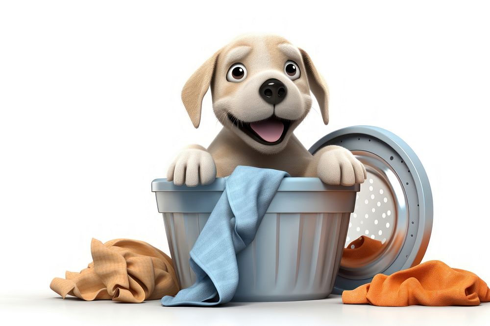 Laundry dog cartoon mammal. AI | Premium Photo Illustration - rawpixel