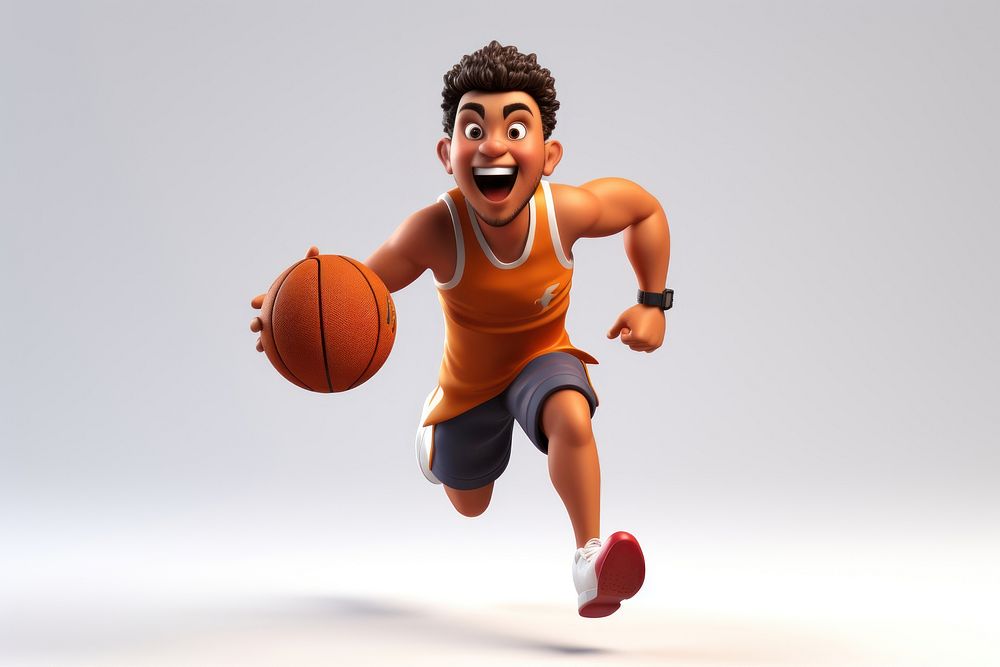 Basketball cartoon sports playing basketball. | Free Photo Illustration ...