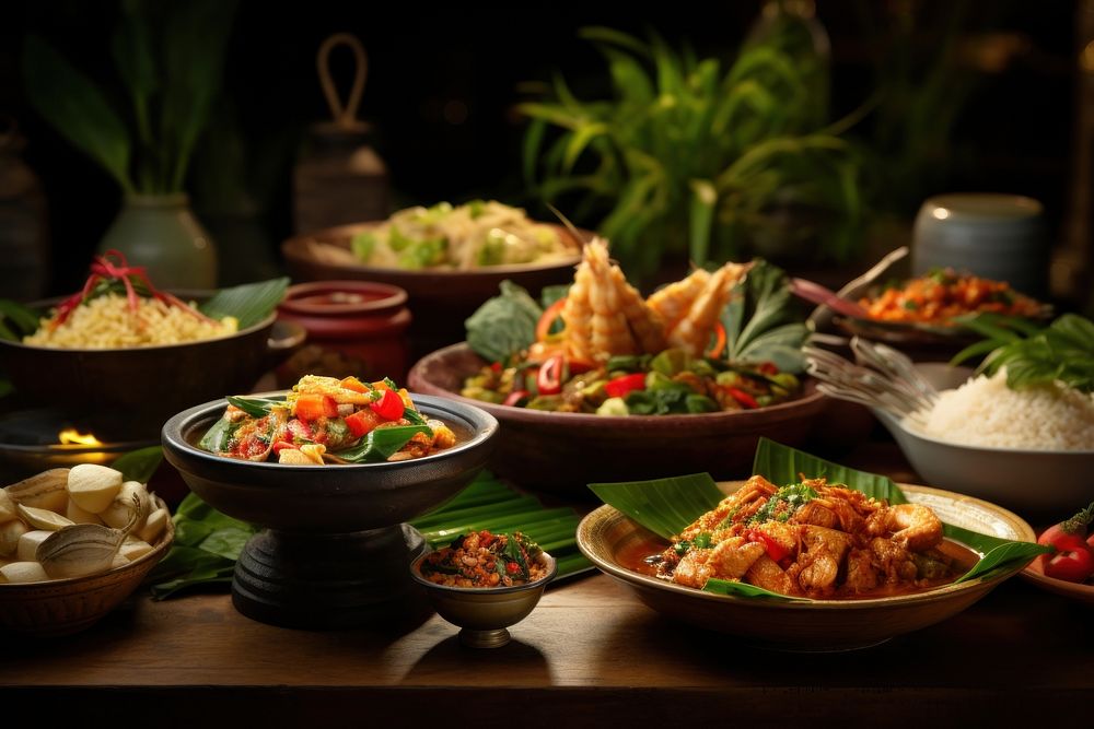 Food restaurant plate table. AI | Premium Photo - rawpixel