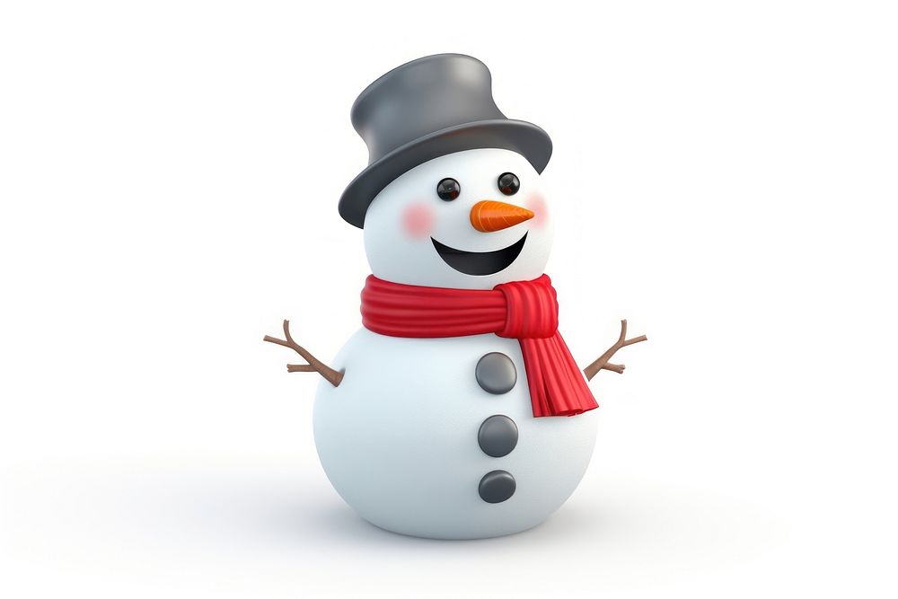 Snowman cartoon winter white. AI | Free Photo Illustration - rawpixel