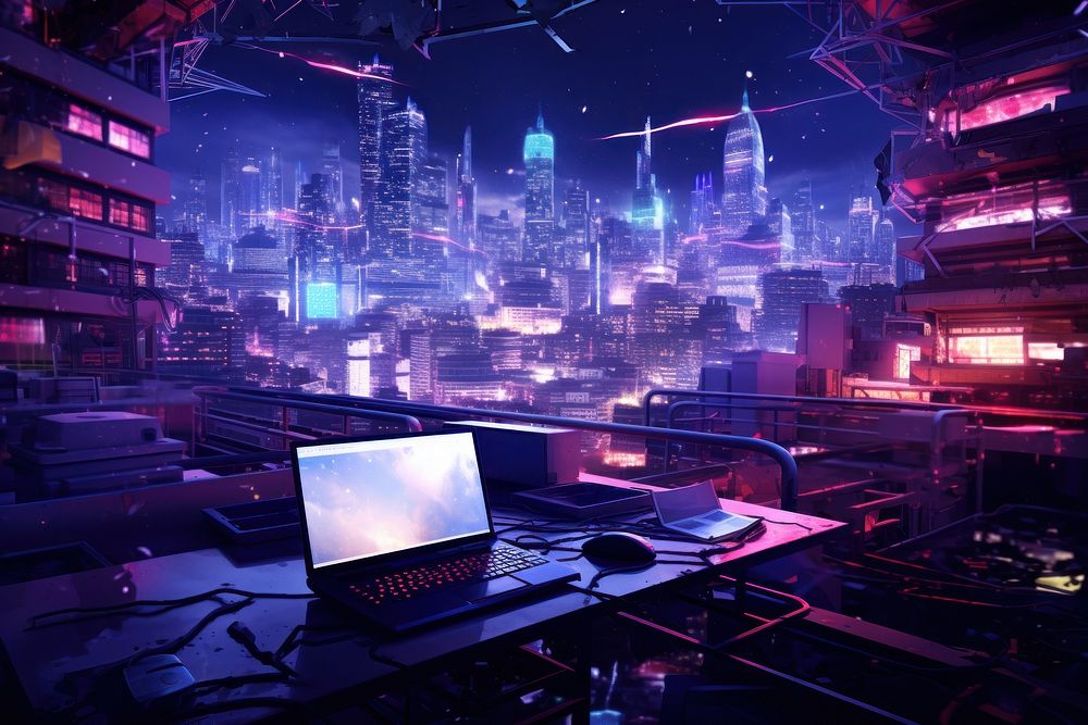 Architecture cityscape computer building. | Premium Photo Illustration ...