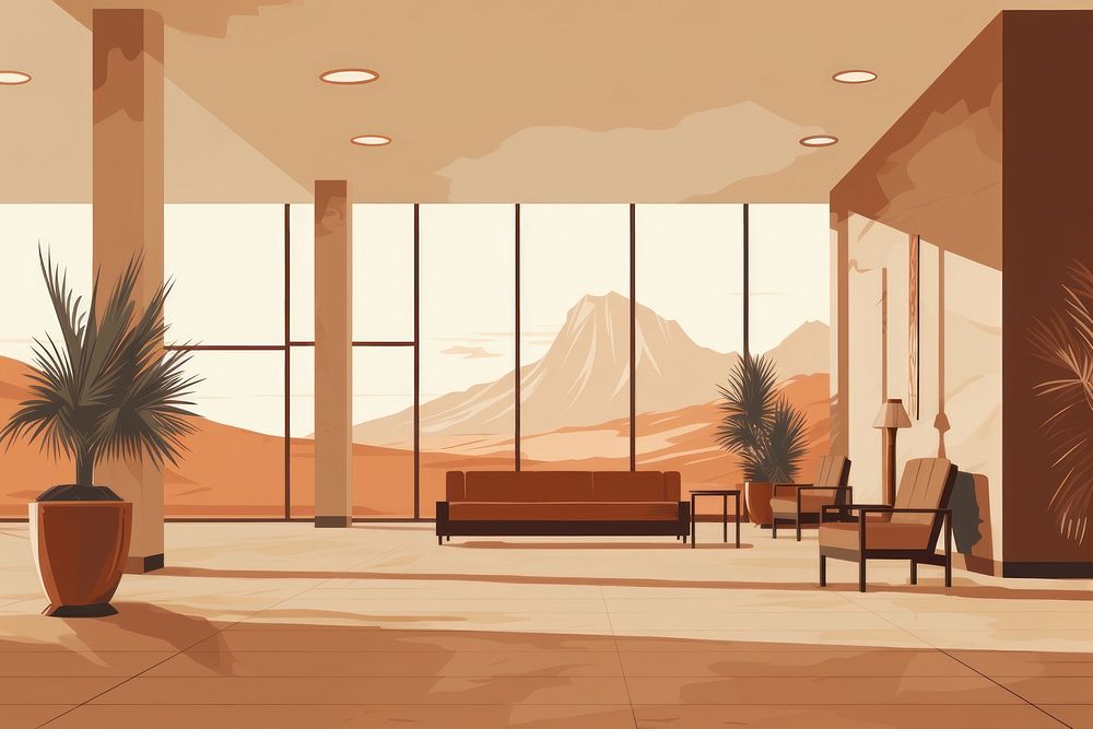 Lobby architecture furniture reception. AI | Premium Photo Illustration ...