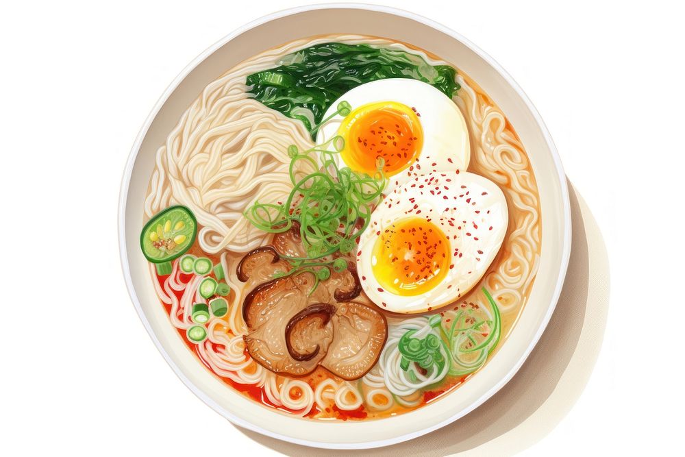 Ramen plate food meal. | Free Photo Illustration - rawpixel