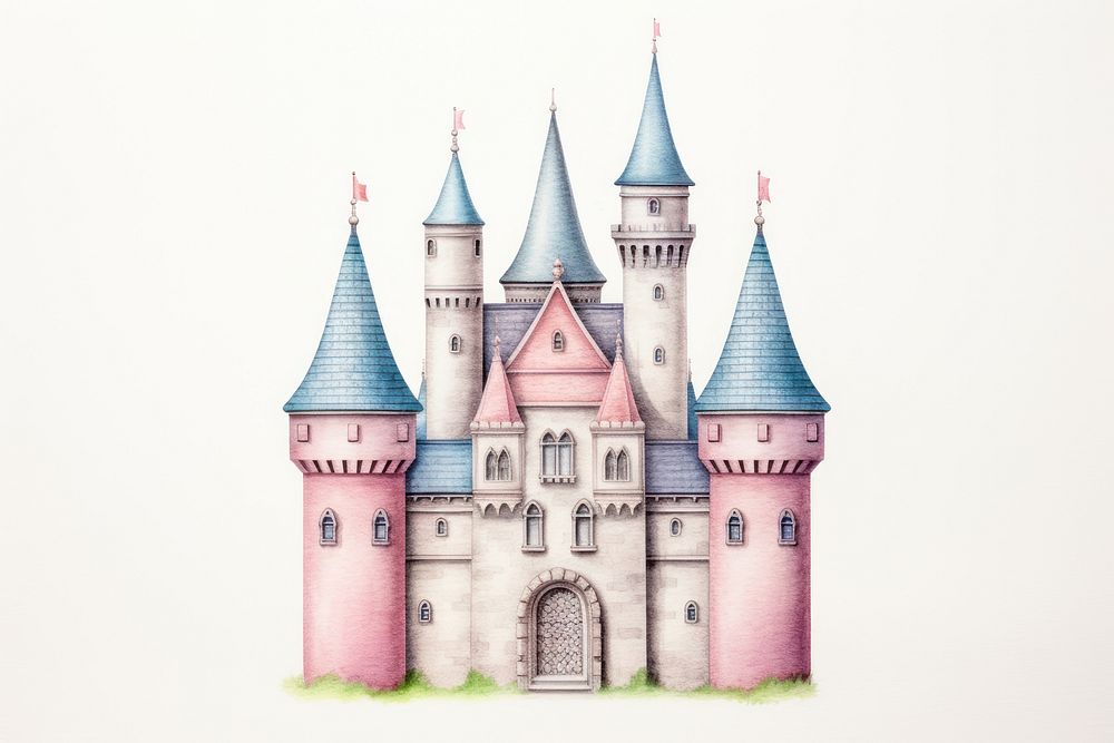 Castle architecture building drawing. AI | Free Photo Illustration ...