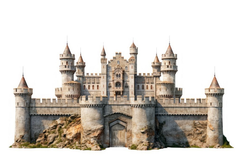 Castle architecture building white background. | Free Photo ...