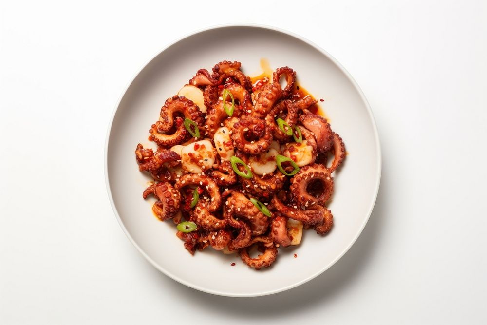 Octopus plate food meat. AI | Premium Photo - rawpixel