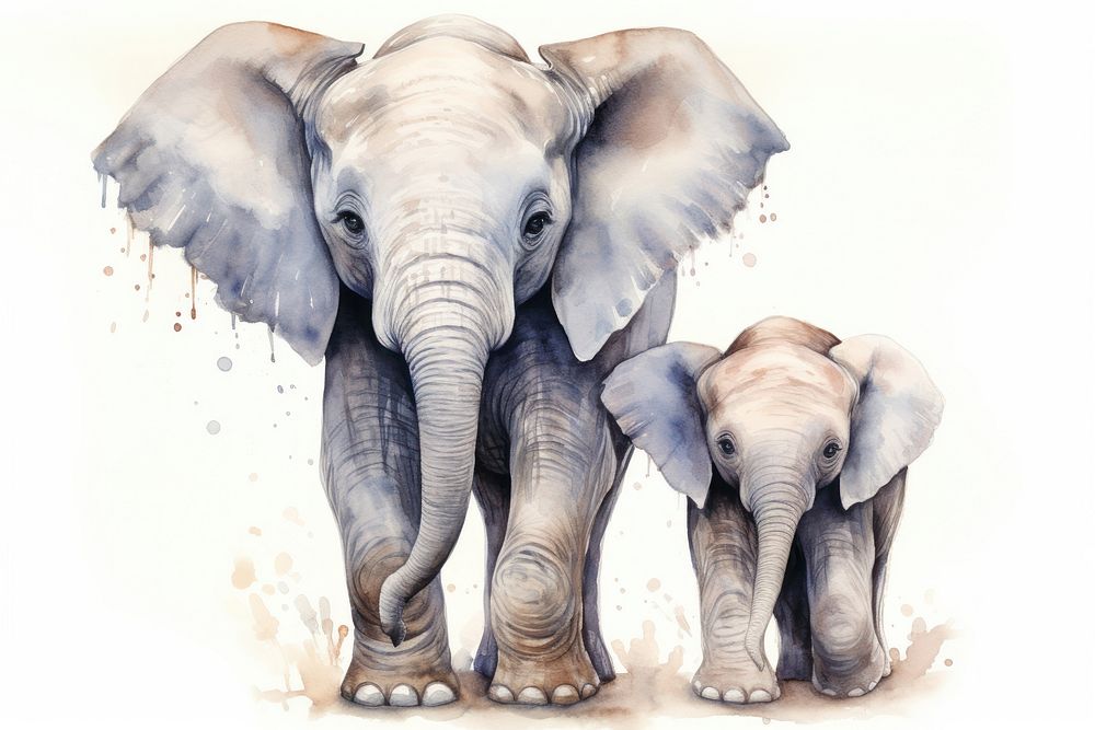 Elephant wildlife animal mammal. AI | Free Photo Illustration - rawpixel